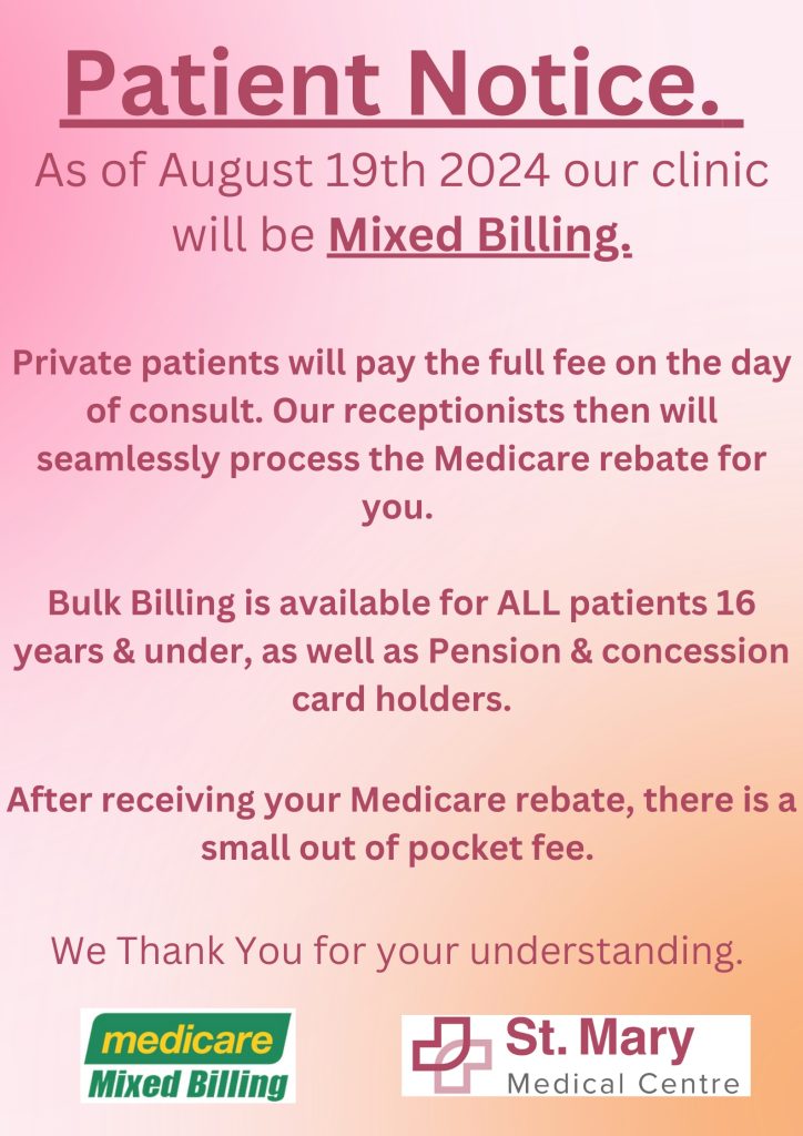 Our clinic will be Mixed Billing as of August 19th 2024 | St Mary ...